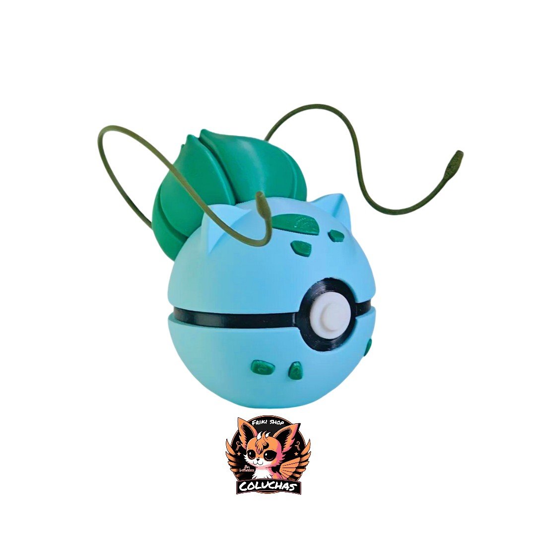 Pokébola de Exhibición Diseño Bulbasaur (Impresa en 3D) - Coluchas ...